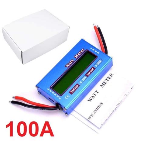 Jual Watt Meter DC 60V 100A Digital LCD Display Lipo Battery Power Analyzer 100A Biru Di