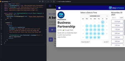 How To Embed Appointment Booking Calendar On React Dayschedule