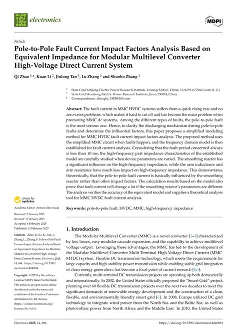 Pdf Pole To Pole Fault Current Impact Factors Analysis Based On Equivalent Impedance For