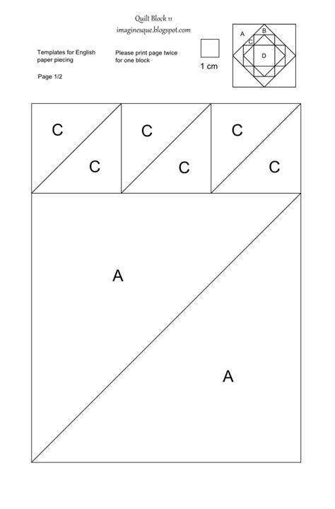 Imaginesque Quilt Block Pattern And Template