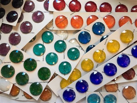 30mm Faceted Glass Jewels For Stained Glass ~ 20 Colors Available
