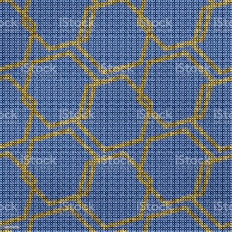 그림 크로스 스티치 장식 이음새가 없는 질감 매끄럽고 혼란스러운 육각형 패턴 추상적 인 배경 콜라주 0명에 대한 스톡 벡터 아트