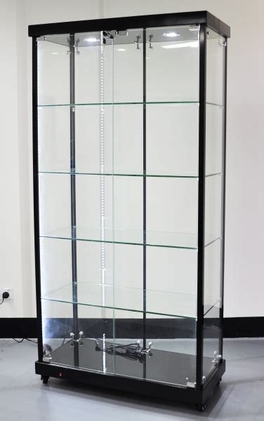 Upright Glass Display Cabinet Full Led Lighting Flat Packed And Ready