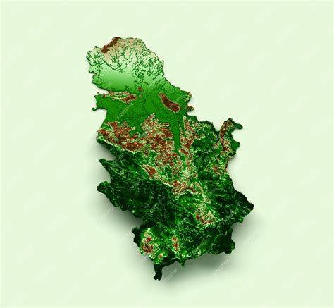 Premium Photo Serbia Topographic Map 3d Realistic Map Color 3d