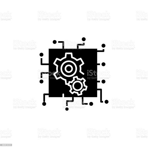 人工智慧黑色圖示概念人工智慧平面向量符號 符號 插圖向量圖形及更多一組物體圖片 一組物體 中央處理器 互聯網 Istock