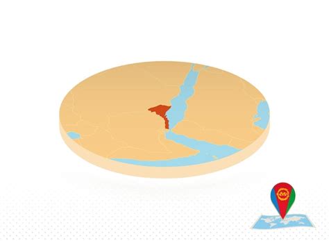 Premium Vector Eritrea Map Designed In Isometric Style Orange Circle Map