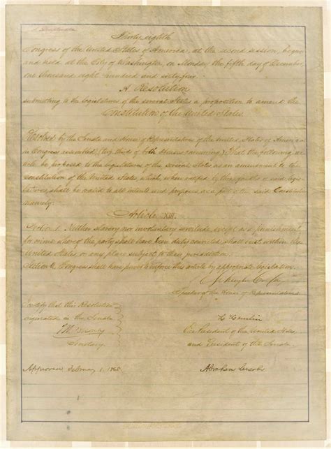 From Slavery To Freedom The 13th Amendment National Museum Of