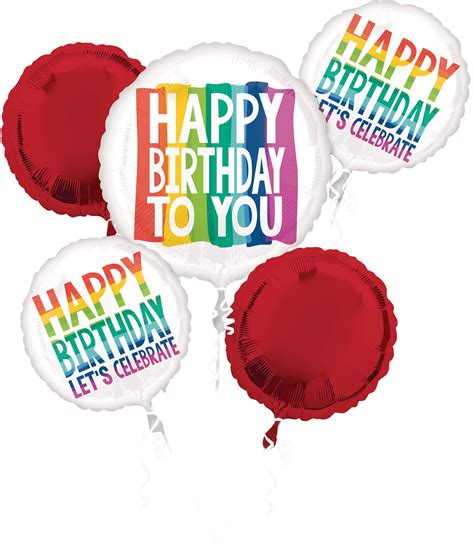 Bouquet De Ballons En Aluminium Satiné Rond Happy Birthday To You