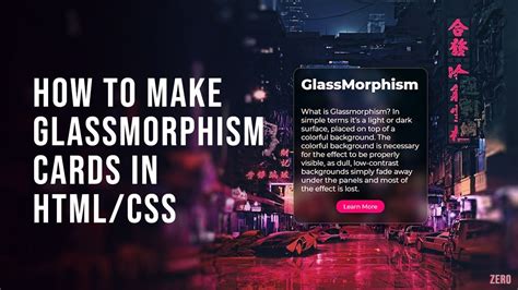 How To Create Glassmorphism Card In Html And Css Glassmorphism Tutorial