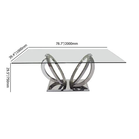 79 Minimalist Tempered Glass Top Rectangle Dining Table Homary