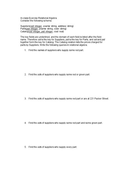 Relational Algebra Queries Download Free Pdf Ring Theory Algebra