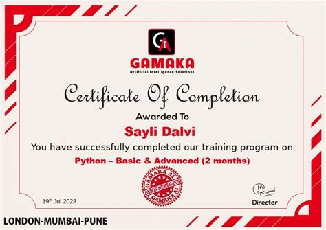 Completed Python Course At Gamaka Ai Sayli Dalvi Posted On The Topic Linkedin