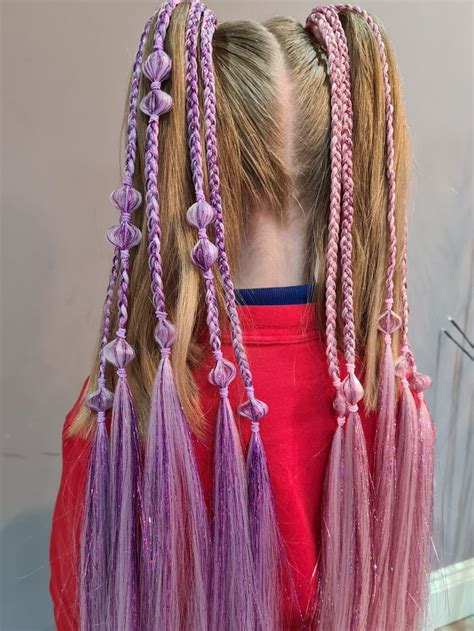 Soft Colourful Synthetic Tinsel Glitter Hair Braided Ponytail Extension