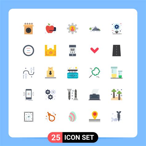 conjunto de pictogramas de 25 colores planos simples de diseño