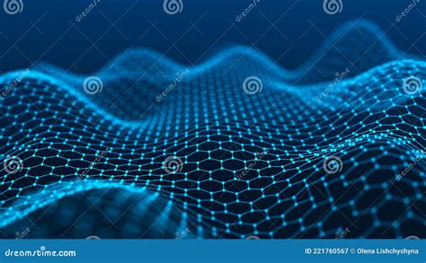 Futuristic Dot Wave Abstract Digital Background Network Connection