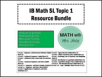 IB Math SL Topic Resource Bundle By Math With Mrs Holst TpT