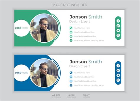 Premium Vector Minimalist Email Signature And Personal Social Media