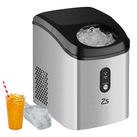 Simzone Ice Maker Stainless Steel Mini Countertop Ice Machine With