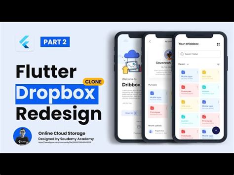 Flutter UI Tutorial Cloud Storage Redesign Dropbox Clone App UI