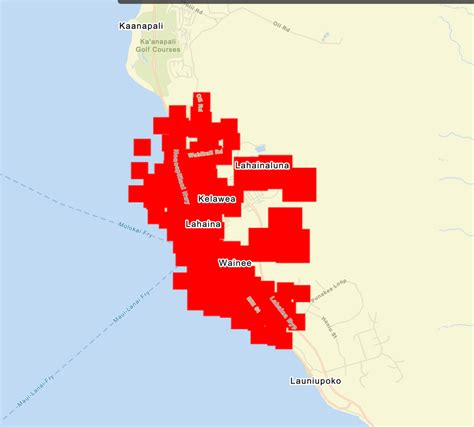 Nasa Fire Map Of Lahaina R Maui