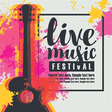 Guitare De Concert Pour Le Festival De Musique D Affiche Illustration De Vecteur Illustration
