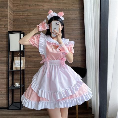 Maid Cat Rosa Vestido Maid Importado Loliilohaccesorios