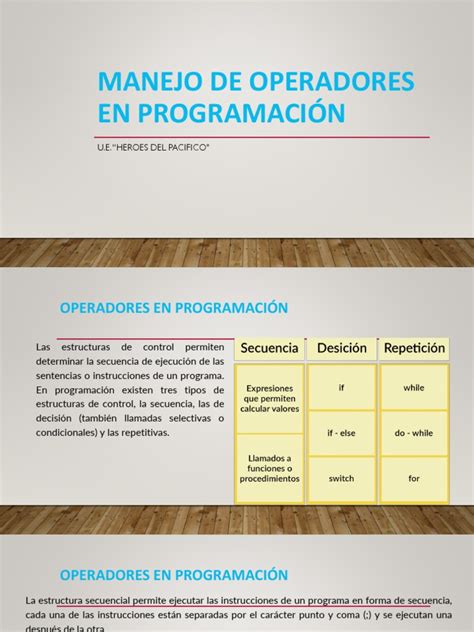 Manejo De Operadores En Programación Pdf Flujo De Control