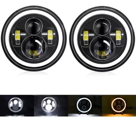 Par Faros In H Led Ojo De Ngel Para Wrangler Jeep Vocho Env O Gratis