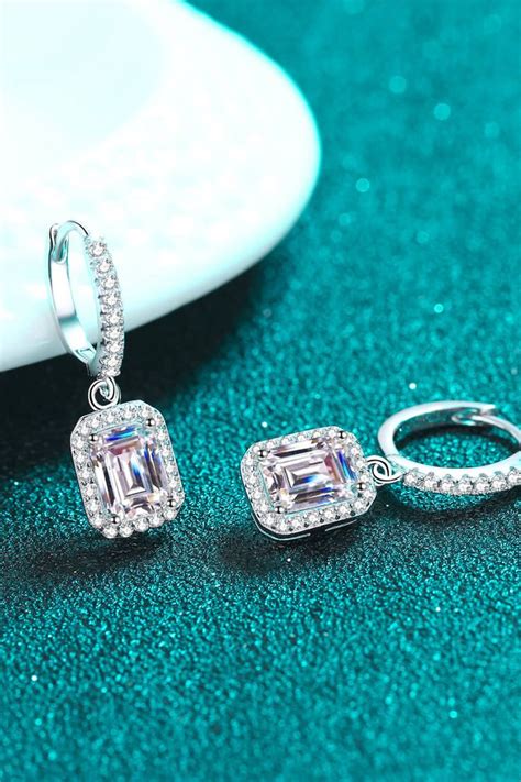 2 Carat Moissanite 925 Sterling Silver Drop Earrings In 2024 Sterling