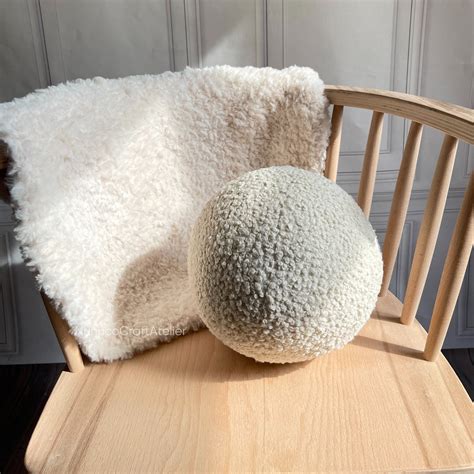 Teddy Boucle Ball Pillow Teddy Ball Cushion Teddy Bear Fabric