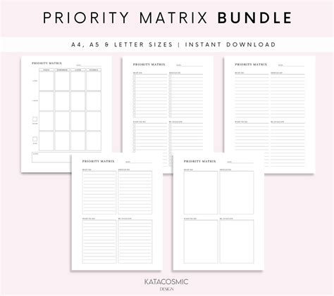Task Priority Matrix Eisenhower Matrix Decision Matrix Productivity