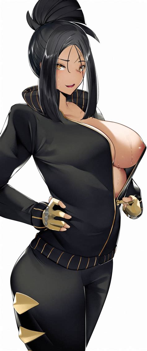 Rule 34 1girls Areolae Black Hair Breasts Dendra Pokemon Female
