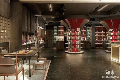 新中式茶酒展厅su模型下载【id 1146060155】 知末su模型网