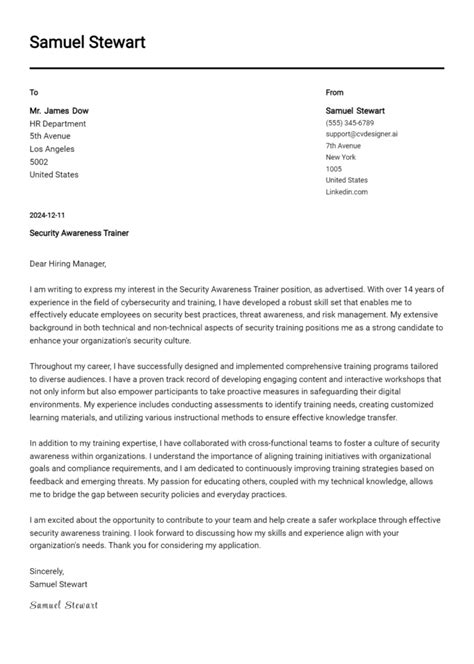 23 Security Evangelist Cover Letter Samples And Examples 2024