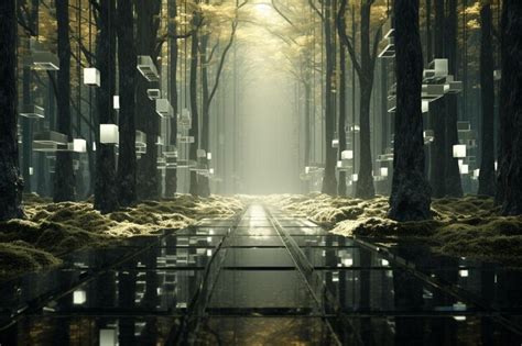 Premium Photo Quantum Forest With Trees Existing Across Multiple 00086 01
