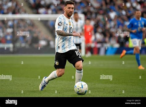Lionel Messi Of Argentina In Action During The Finalissima Trophy 2022