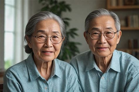 Elderly Couple Smiling Indoors Premium Ai Generated Image