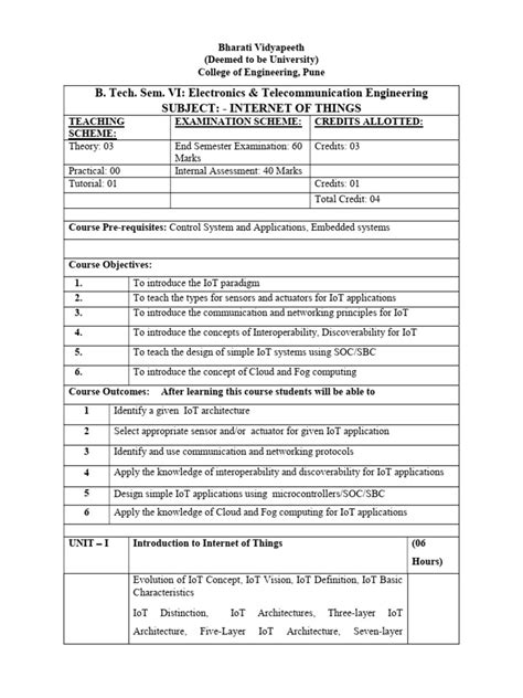 Syllabus Pdf Internet Of Things Computer Network