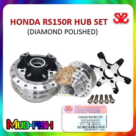 SYS HONDA RS150R DIAMOND POLISH FRONT REAR HUB SET RS150 CHROME