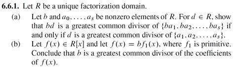 Solved 661 Let R Be A Unique Factorization Domain A