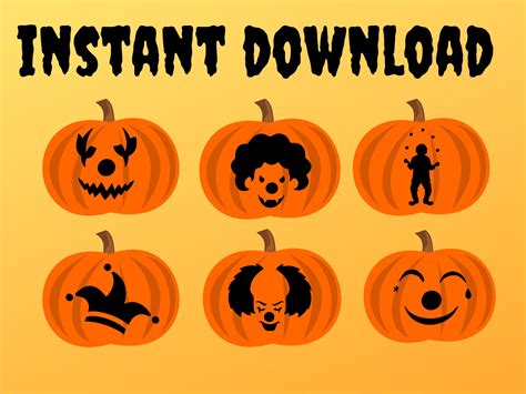 Creepy Clown Pumpkin Carving Stencils 12 Unique Halloween Jack Olantern Carving Patterns Etsy