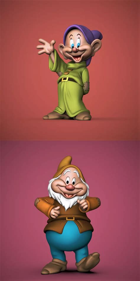 Dopey Dwarf And Happy Dwarf 3d Print Model Free High Quality Models