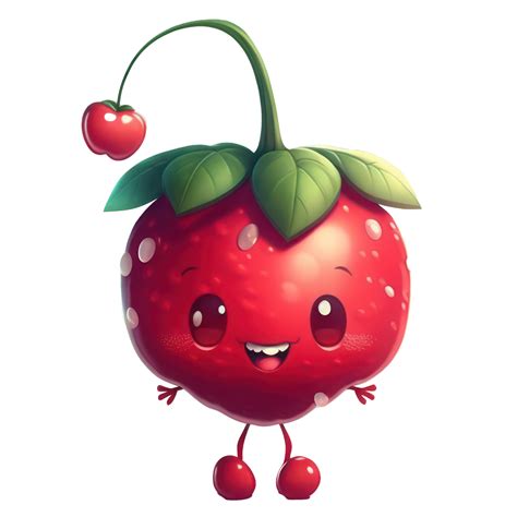 Cute Happy Cherry Character Ai Generated 22960500 Png