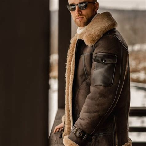 Shearling Mens Coat Etsy