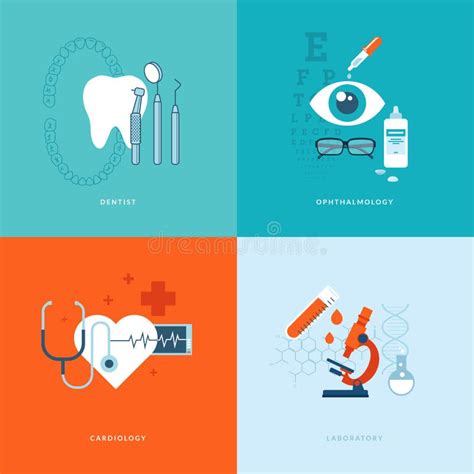 Reeks Vlakke Pictogrammen Van Het Ontwerpconcept Voor Geneeskunde
