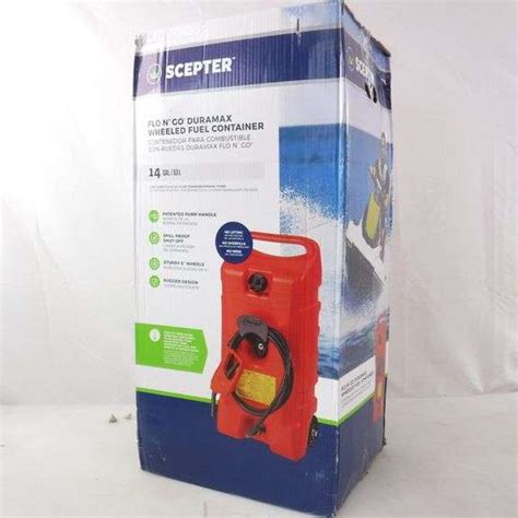 Scepter Flo N Go Duramax Wheeled Fuel Container 14 Gal Patented Pump