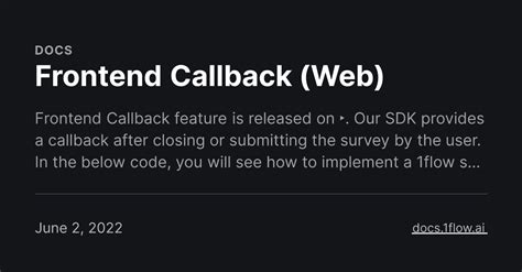 Frontend Callback Web
