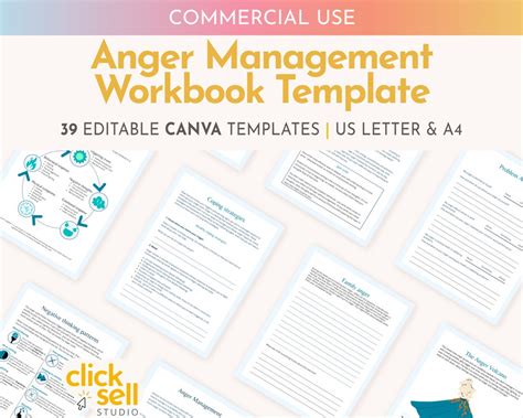 Anger Management Workbook Editable Canva Template For Coaches Digital