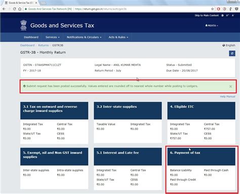 How To File Gstr 3b Return With Steps And Screenshots Teachoo