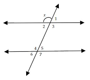 The Figure Shows Two Parallel Lines Intersected By A Transve Quizlet